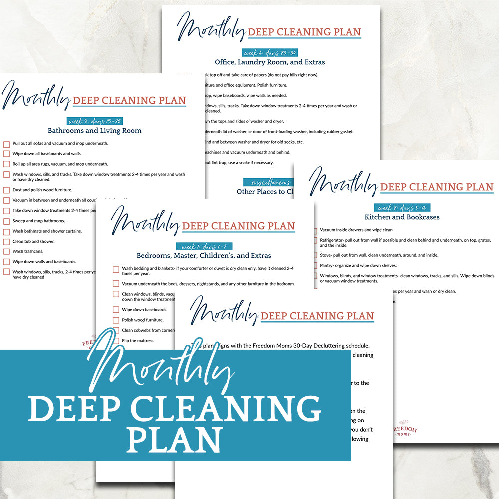 Monthly Deep Cleaning Plan – Freedom Moms Store
